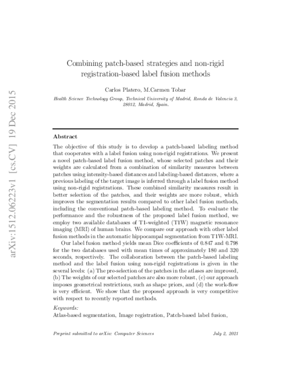 (PDF) Combining patch-based strategies and non-rigid registration-based label fusion methods ...