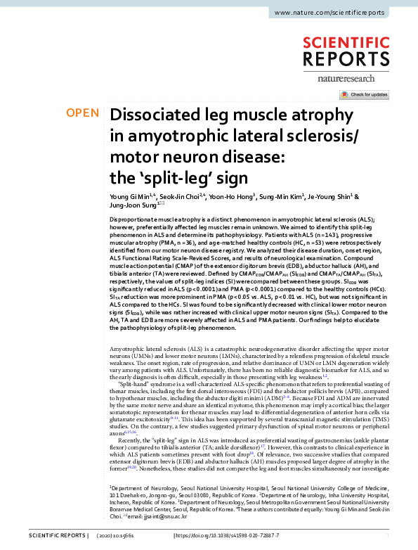 (PDF) Dissociated leg muscle atrophy in amyotrophic lateral sclerosis ...