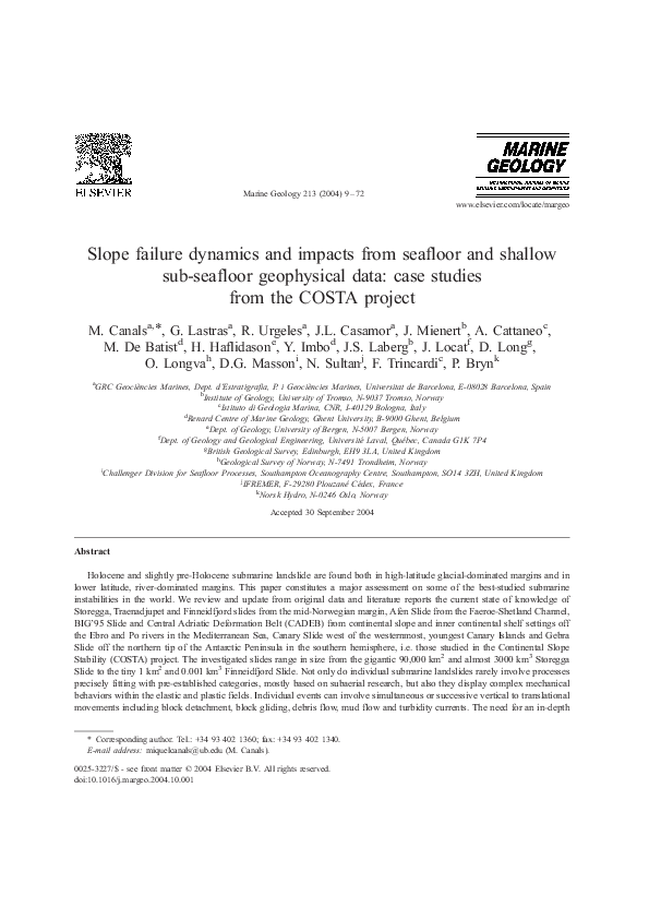 (PDF) Slope failure dynamics and impacts from seafloor and shallow sub ...
