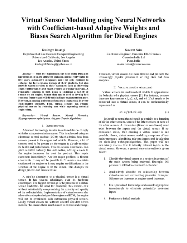 Pdf Virtual Sensor Modelling Using Neural Networks With Coefficient Based Adaptive Weights And 0899
