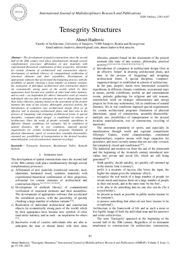 (PDF) Tensegrity Structures
