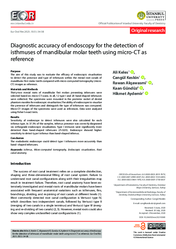 (PDF) Diagnostic accuracy of endoscopy for the detection of isthmuses ...