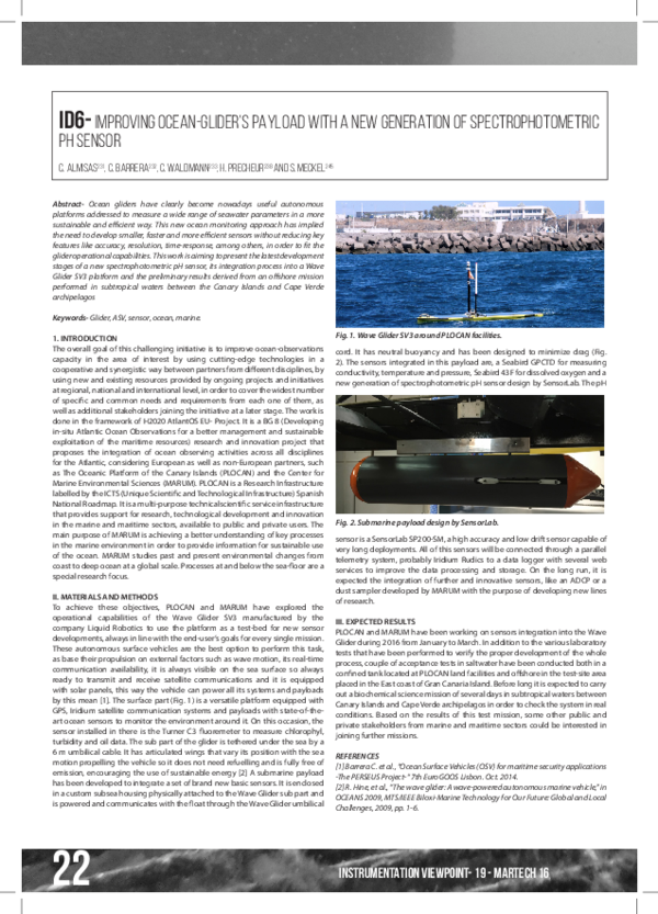 Improving ocean-glider's payload with a new generation of spectrophotometric PH sensor