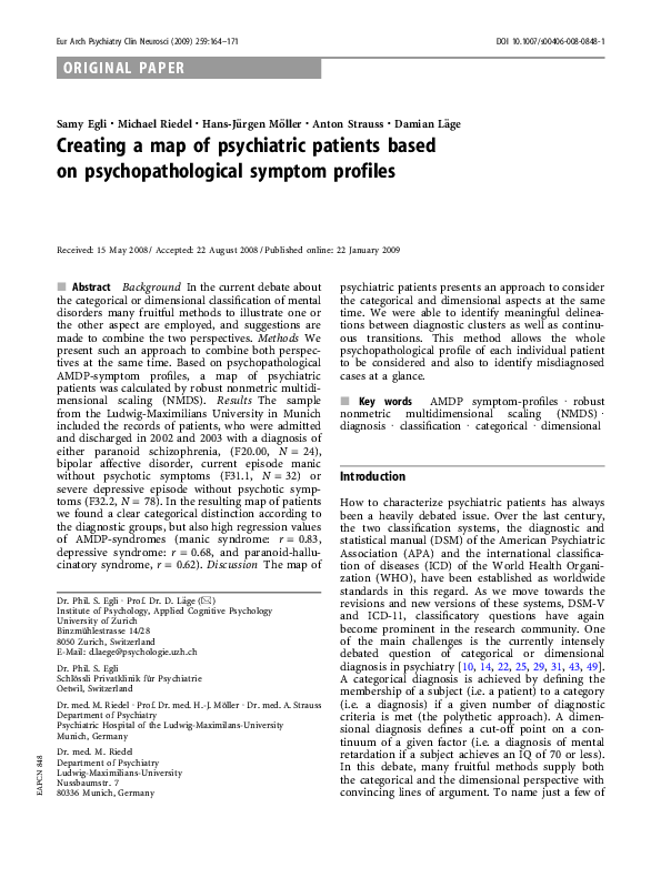 (PDF) Creating a map of psychiatric patients based on ...