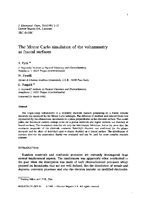 (PDF) The Monte Carlo simulation of the voltammetry at fractal surfaces