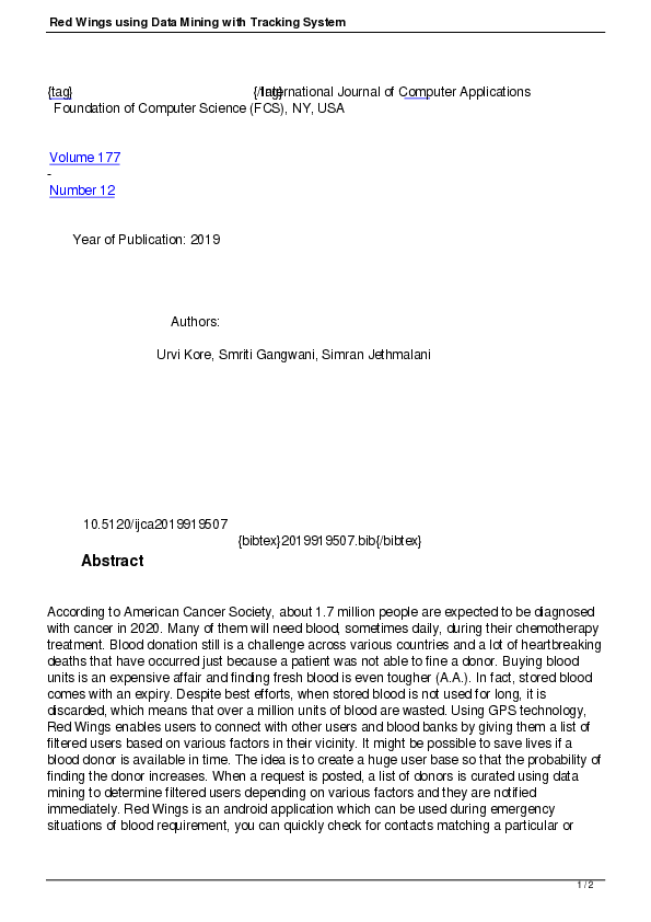 (PDF) Red Wings using Data Mining with Tracking System
