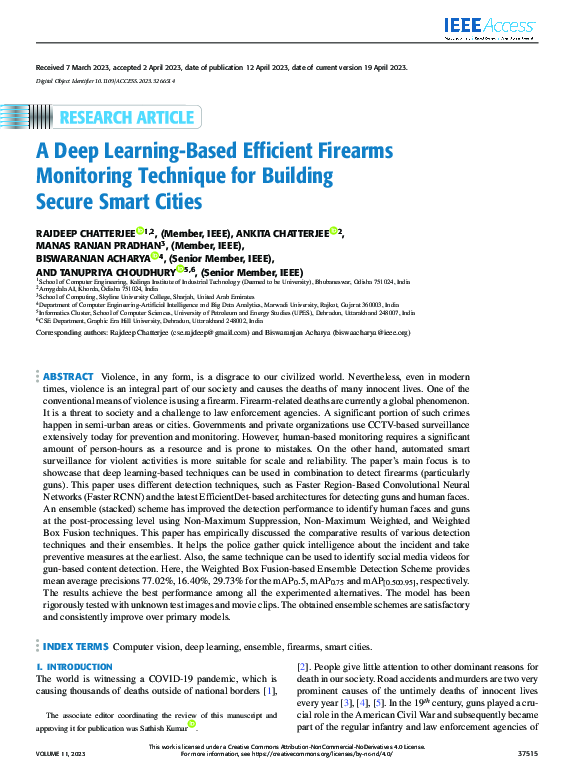 (PDF) A Deep Learning-Based Efficient Firearms Monitoring Technique for ...