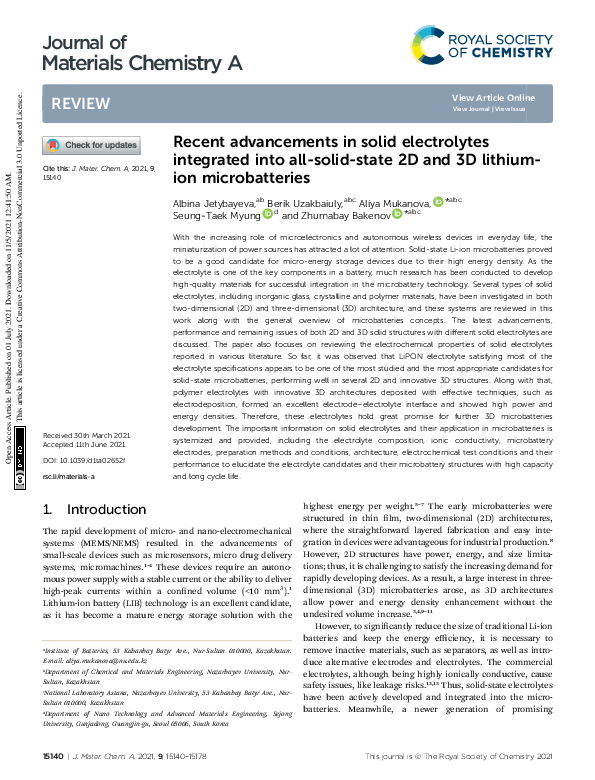 (PDF) Recent advancements in solid electrolytes integrated into all ...