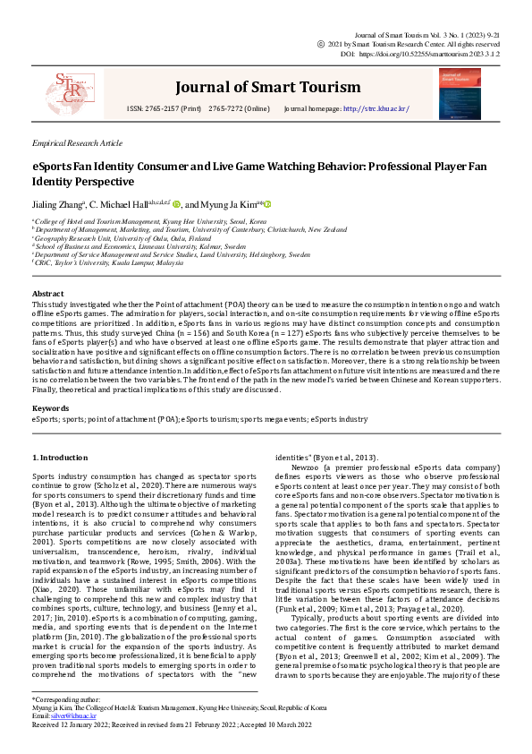 (PDF) eSports Fan Identity Consumer and Live Game Watching Behavior ...