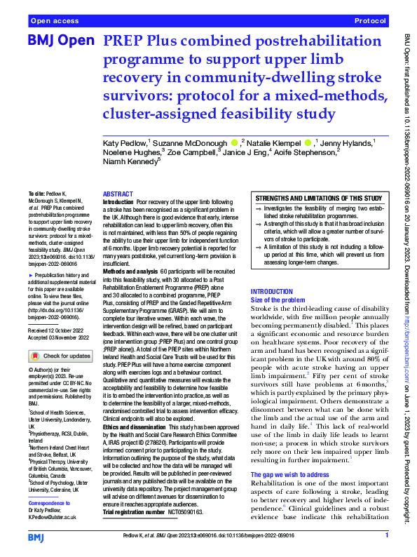 (PDF) PREP Plus combined postrehabilitation programme to support upper limb recovery in ...