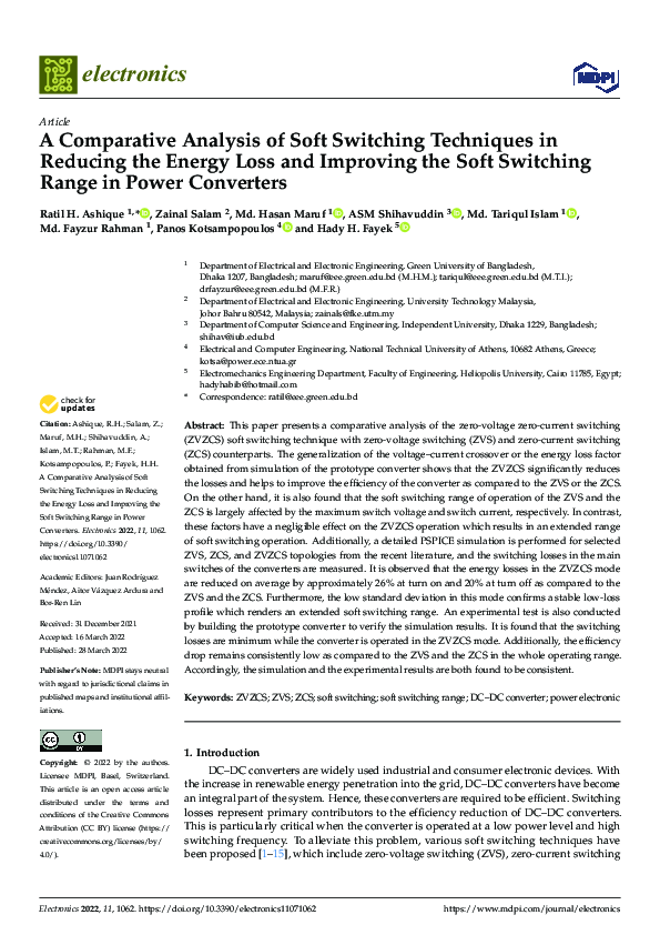 A Comparative Analysis of Soft Switching Techniques in Reducing the Energy Loss and Improving ...
