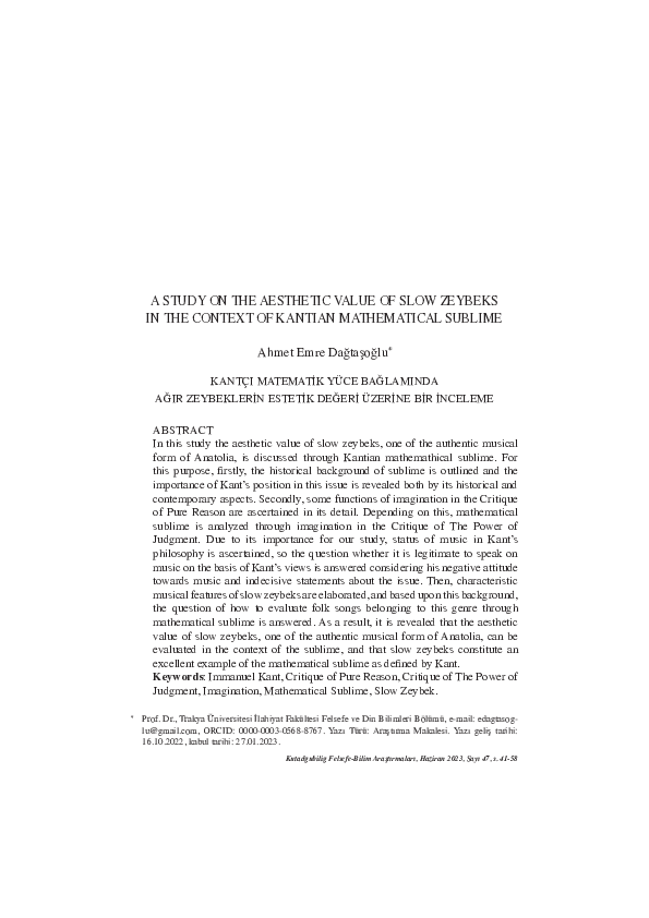 (PDF) Ahmet Emre Dağtaşoğlu - A Study on the Aesthetic Value of Slow ...