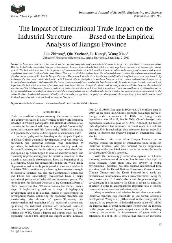 (PDF) The Impact of International Trade Impact on the Industrial ...