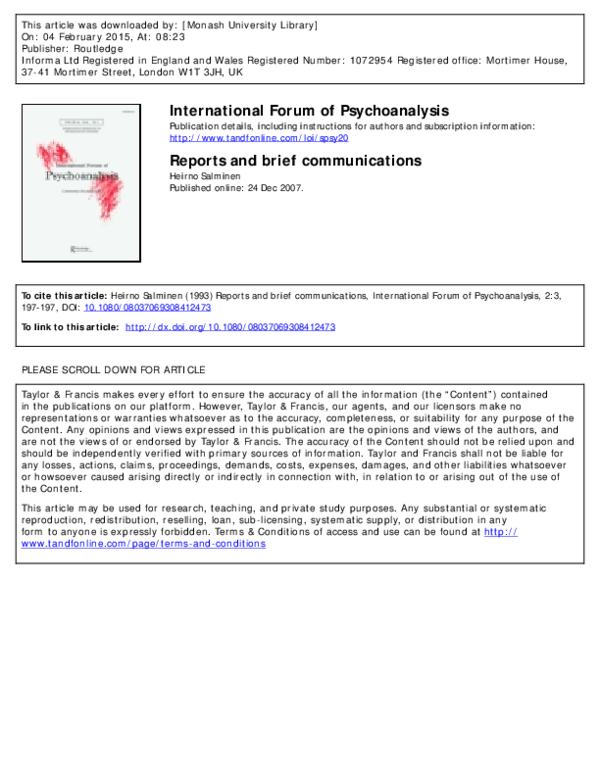 (PDF) Reports and Brief Communications