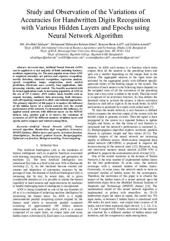 (PDF) Study and Observation of the Variations of Accuracies for ...