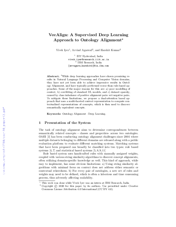 (PDF) VeeAlign: a supervised deep learning approach to ontology alignment