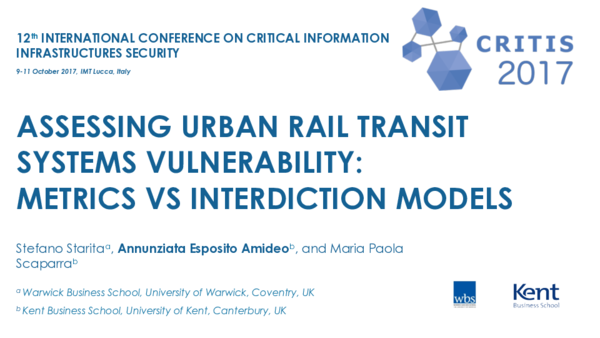(PDF) Assessing Urban Rail Transit Systems Vulnerability: Metrics vs. Interdiction Models