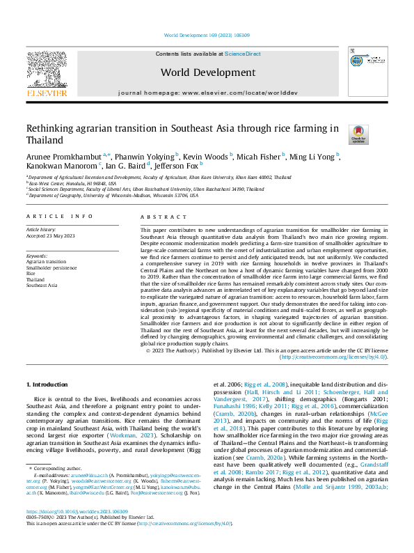 (PDF) Rethinking Agrarian Transition in Southeast Asia through Rice ...