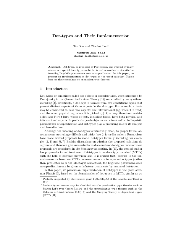 (PDF) Dot-types and Their Implementation