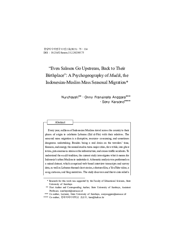 (PDF) "'Even Salmon Go Upstream, Back to Their Birthplace': A ...
