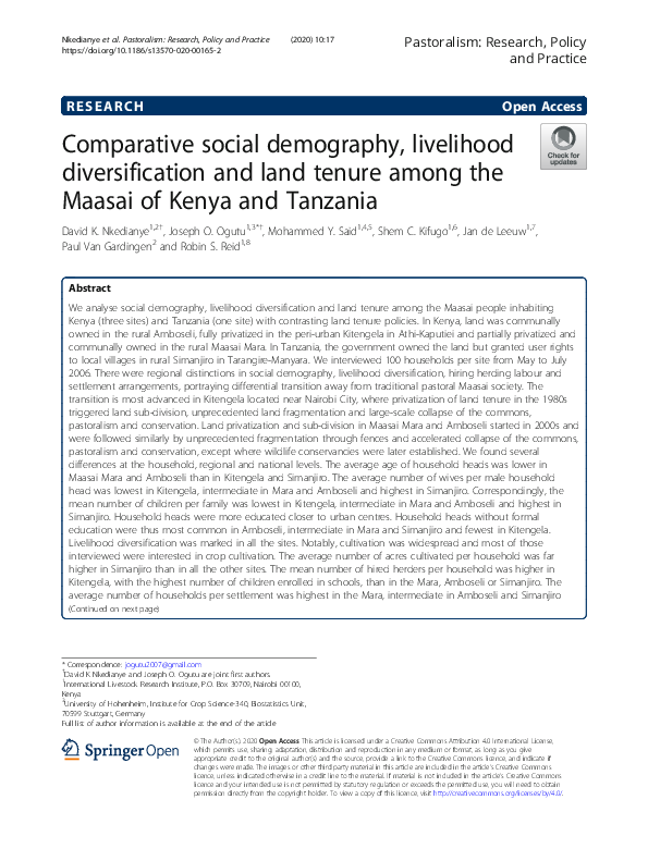 (PDF) Comparative social demography, livelihood diversification and ...