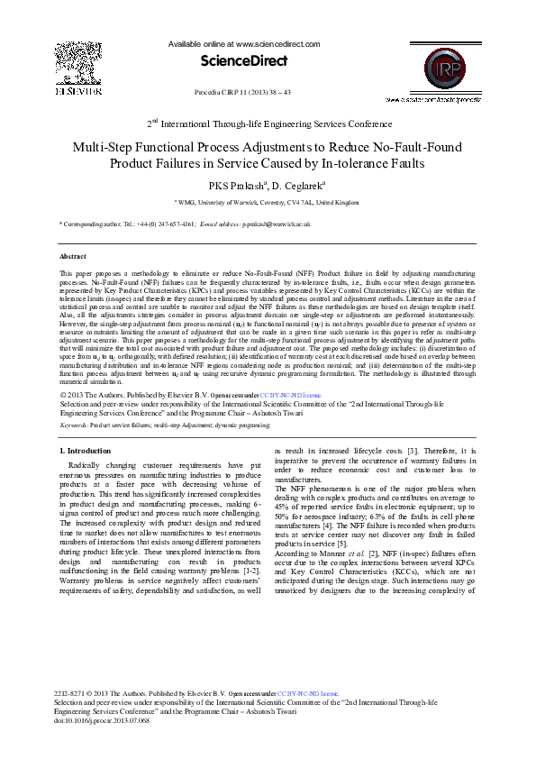 (PDF) Multi-step Functional Process Adjustments to Reduce No-fault ...