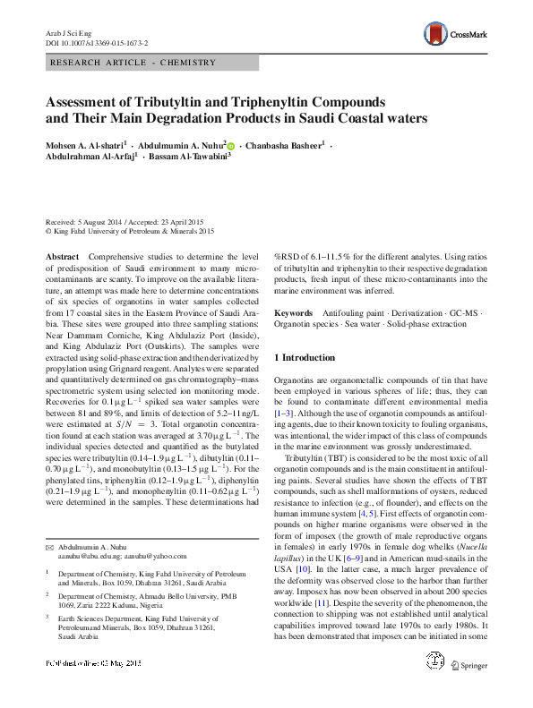 (PDF) Assessment of Tributyltin and Triphenyltin Compounds and Their ...