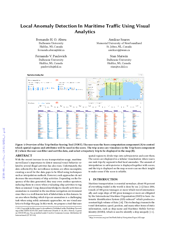 (PDF) Local Anomaly Detection In Maritime Traffic Using Visual Analytics