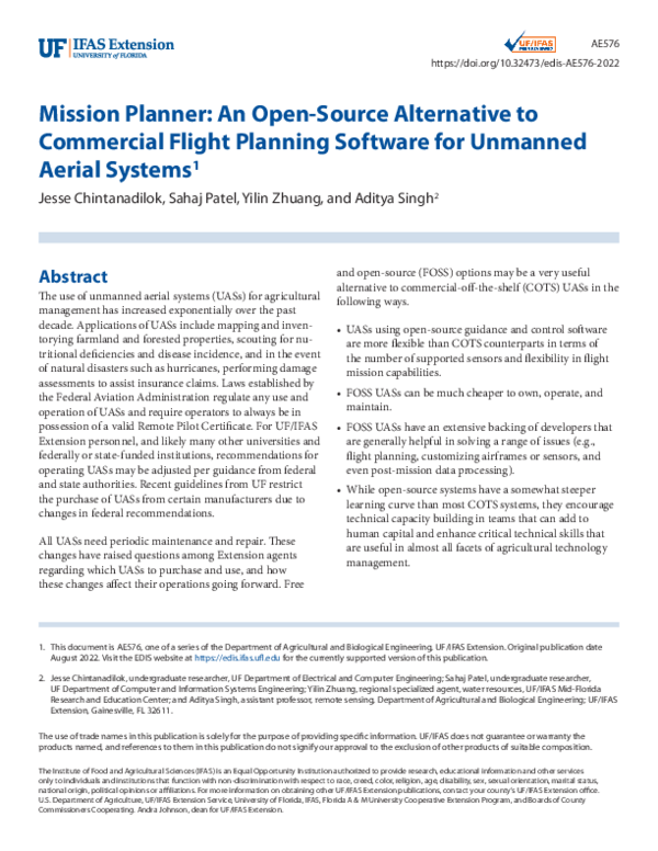 (PDF) Mission Planner: An Open-Source Alternative to Commercial Flight ...