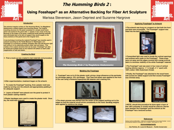 (PDF) The Humming Birds 2: Using Fosshape ® as an Alternative Backing ...