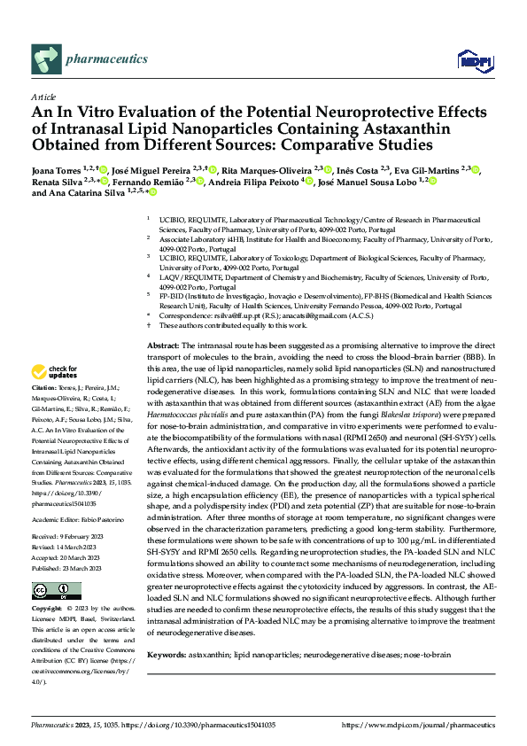 (PDF) An In Vitro Evaluation of the Potential Neuroprotective Effects of Intranasal Lipid ...