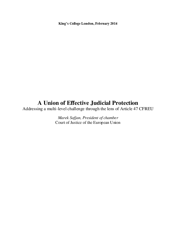 (PDF) A Union of Effective Judicial Protection: Addressing a Multi ...