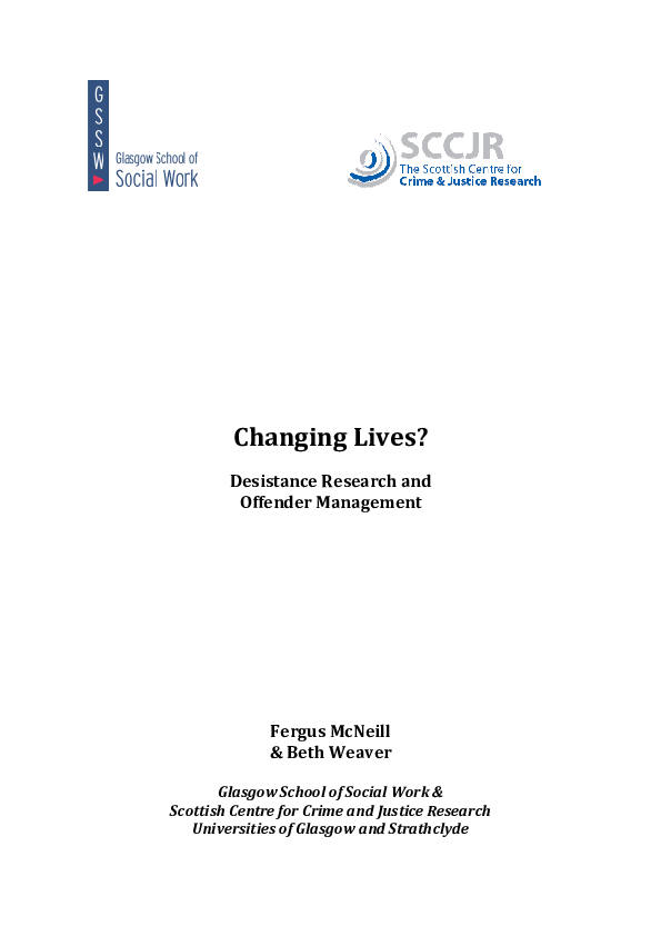 (PDF) Changing lives? Desistance research and offender management