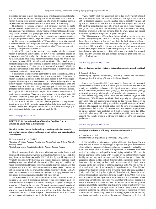 (PDF) How are brain potentials related to task performance in mental rotation?