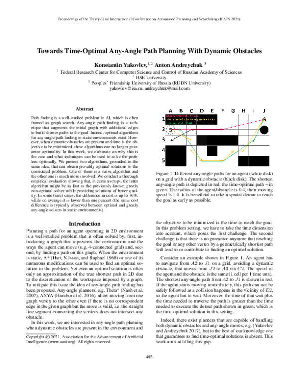 (PDF) Towards Time-Optimal Any-Angle Path Planning With Dynamic Obstacles