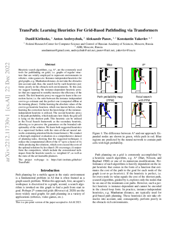 (PDF) TransPath: Learning Heuristics For Grid-Based Pathfinding via Transformers