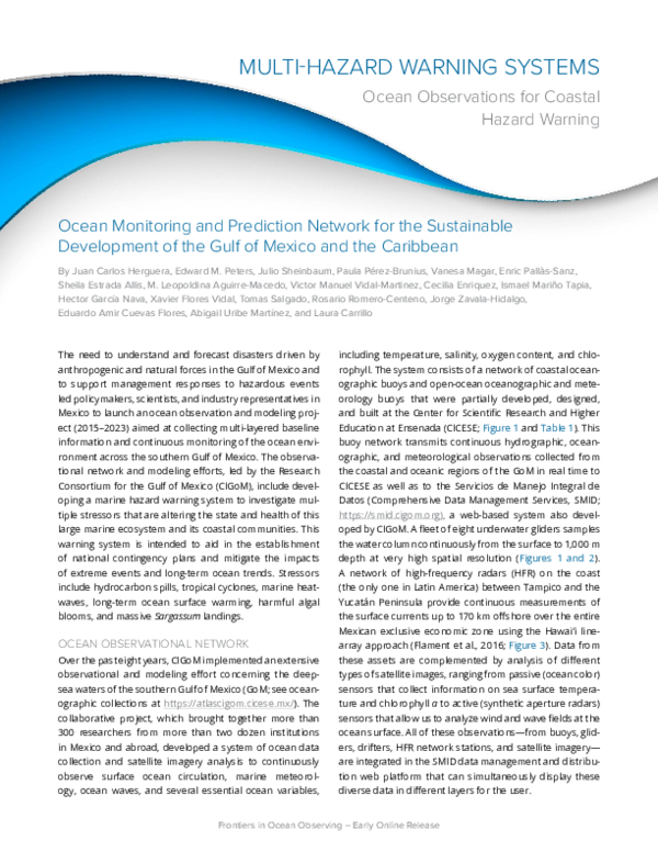 (PDF) Ocean Monitoring and Prediction Network for the Sustainable ...