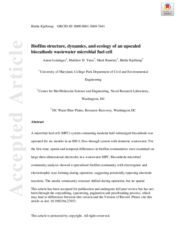 (PDF) Biofilm structure, dynamics, and ecology of an upscaled ...