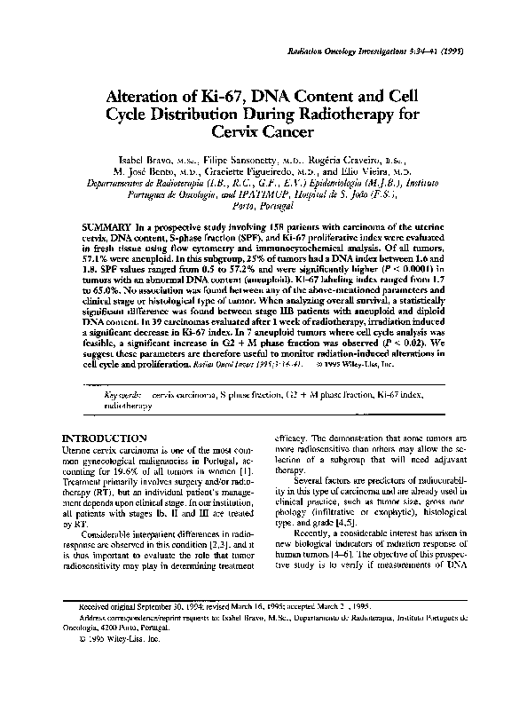 (PDF) Alteration of Ki-67, DNA content and cell cycle distribution ...