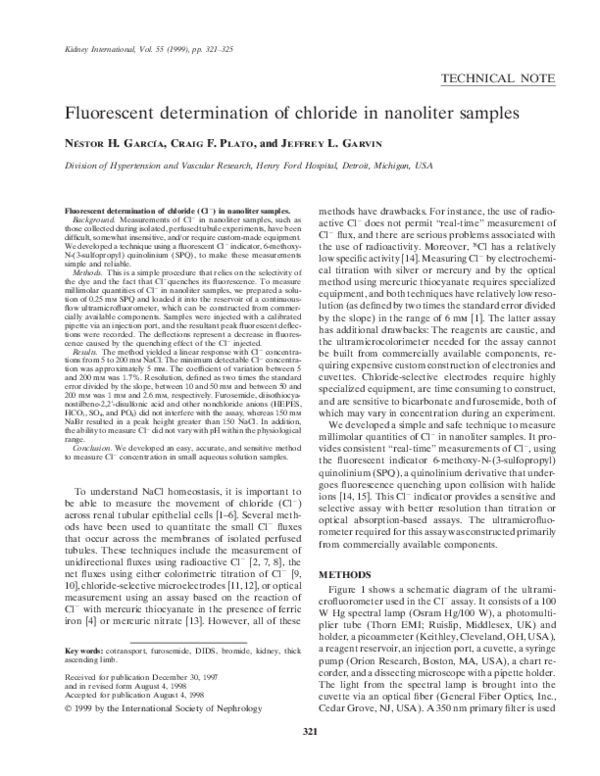 (PDF) Fluorescent determination of chloride in nanoliter samples