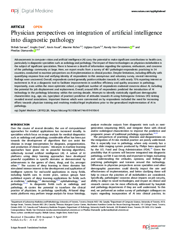 (PDF) Physician perspectives on integration of artificial intelligence ...