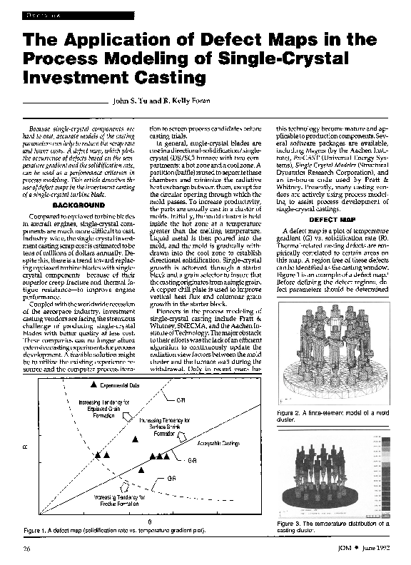 (PDF) The application of defect maps in the process modeling of single ...