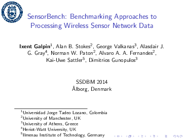 (PDF) SensorBench: Benchmarking approaches to processing wireless sensor network data