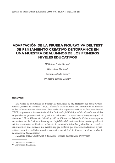(PDF) Adaptación de la prueba figurativa del Test de Pensamiento ...