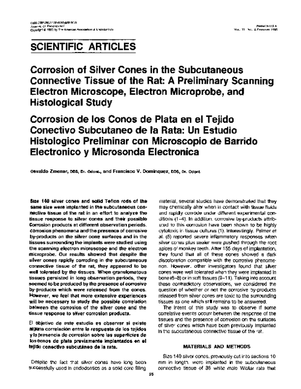 (PDF) Corrosion of silver cones in the subcutaneous connective tissue ...