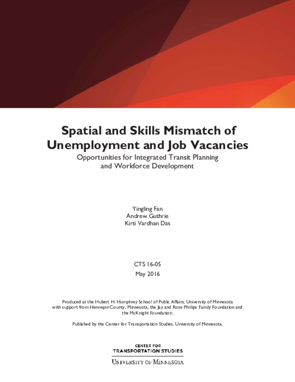 (PDF) Spatial and Skills Mismatch of Unemployment and Job Vacancies