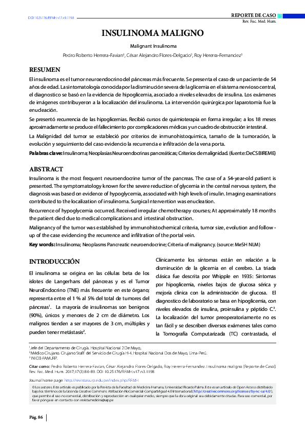 (PDF) Insulinoma Maligno