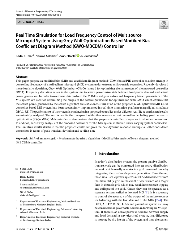 (PDF) GWO-Based Control for Microgrid Frequency Stability