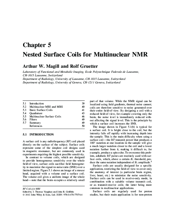 (PDF) Nested Surface Coils for Multinuclear NMR