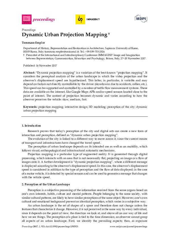 (PDF) Dynamic Urban Projection Mapping